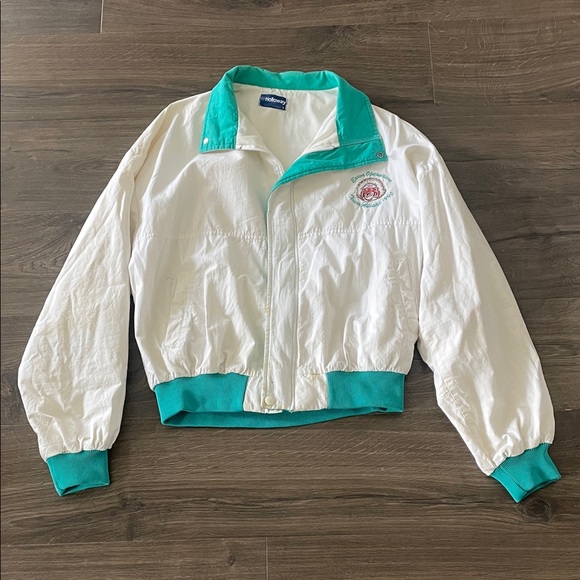 Holloway | Jackets & Coats | Vintage Mens Holloway White Green Bomber ...